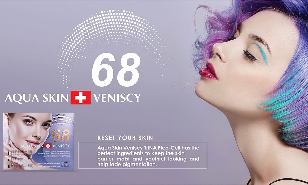 AquaSkin Veniscy 68 Glutathione Skin Whitening Injection 3 Box ...