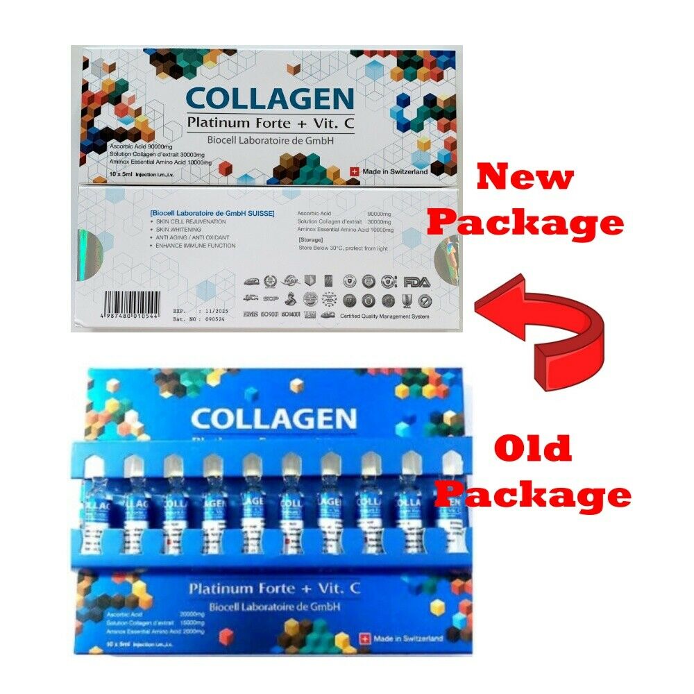2 Box COLLAGEN PLATINUM FORTE + VIT. C BIOCELL BLUE (SWISS) – Quality ...