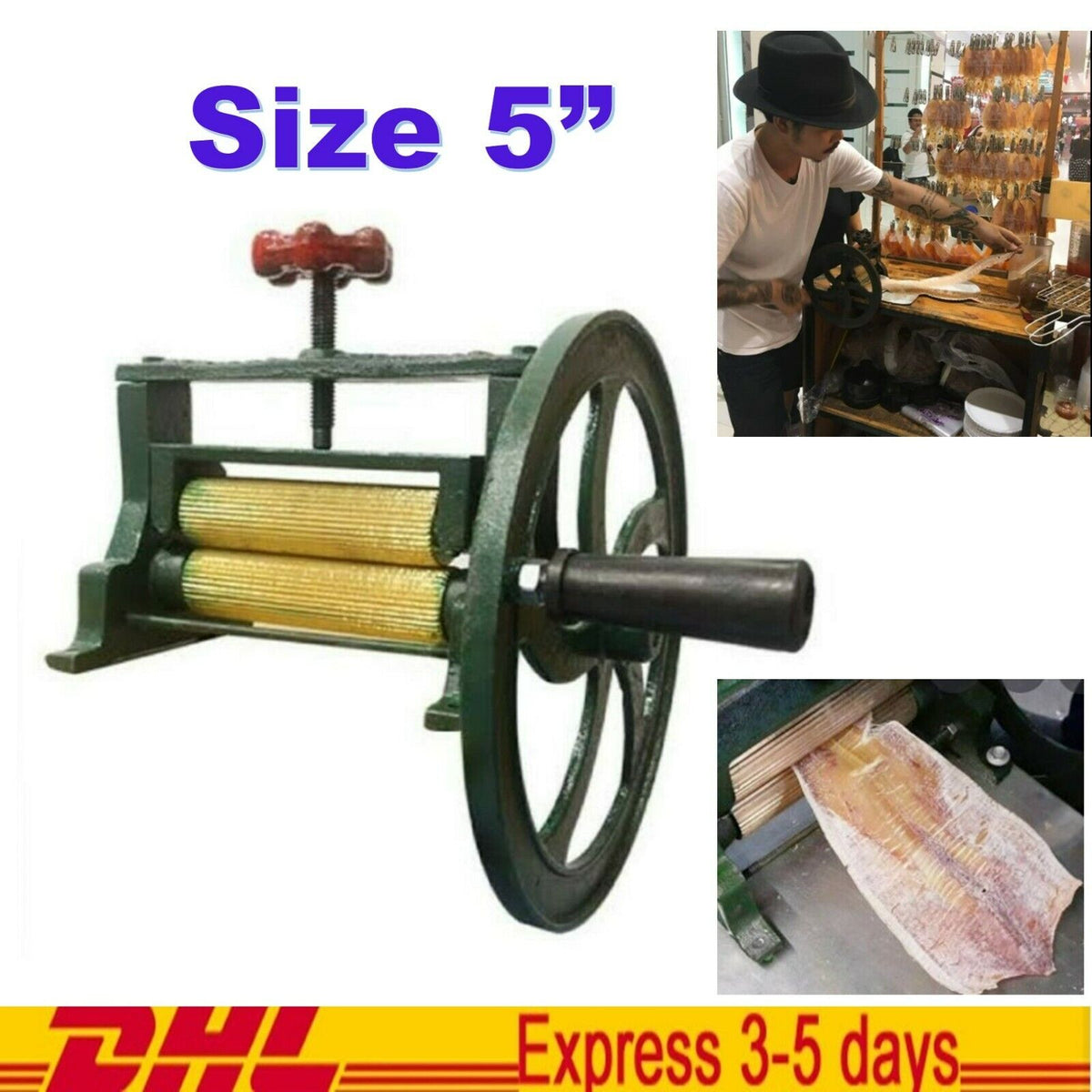 Small Thai Hand Cranked Dried Squid Grinder Axis Brass Thai Traditiona ...